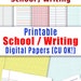 School Digital Papers, Handwriting Practice, Back to School, Lined ...