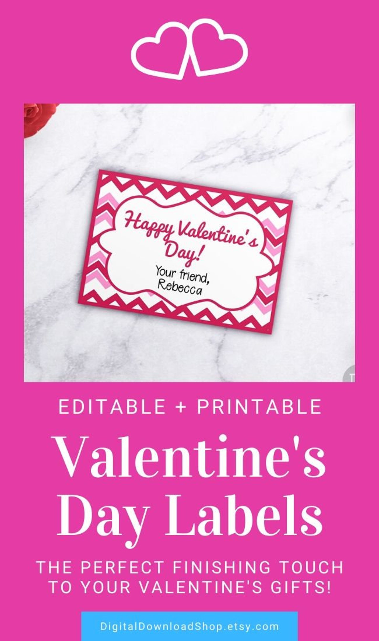 Valentine's Day Labels Template Printable Editable - Etsy