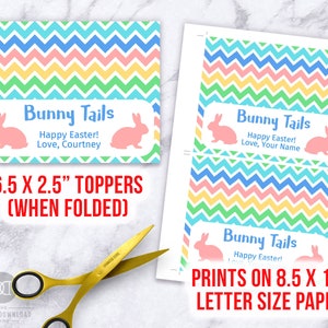 Bunny Tails Bag Topper Printable, Editable Easter Treat Bag Topper ...