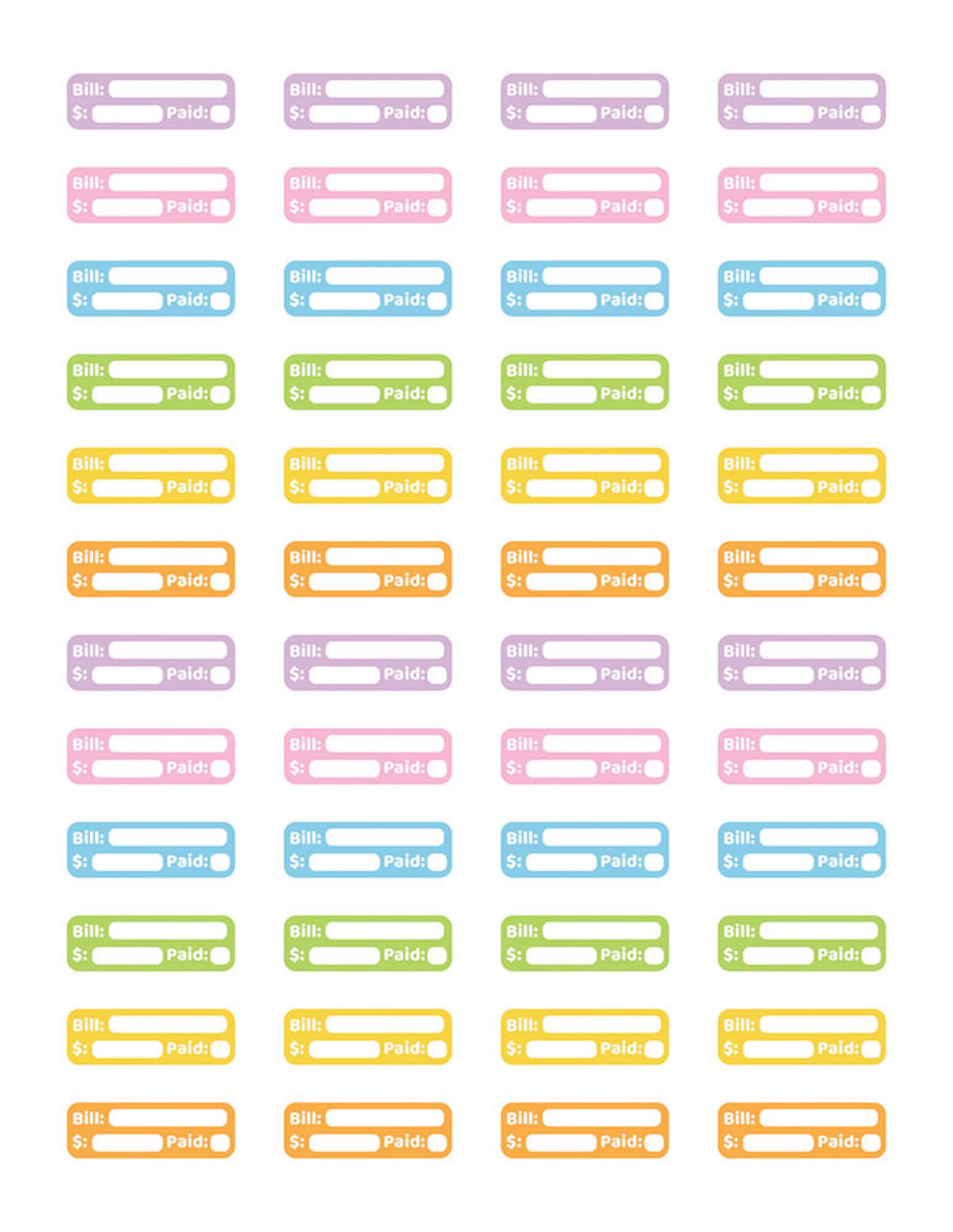 Pay Bill Stickers Bullet Journal Stickers Printable Planner - Etsy