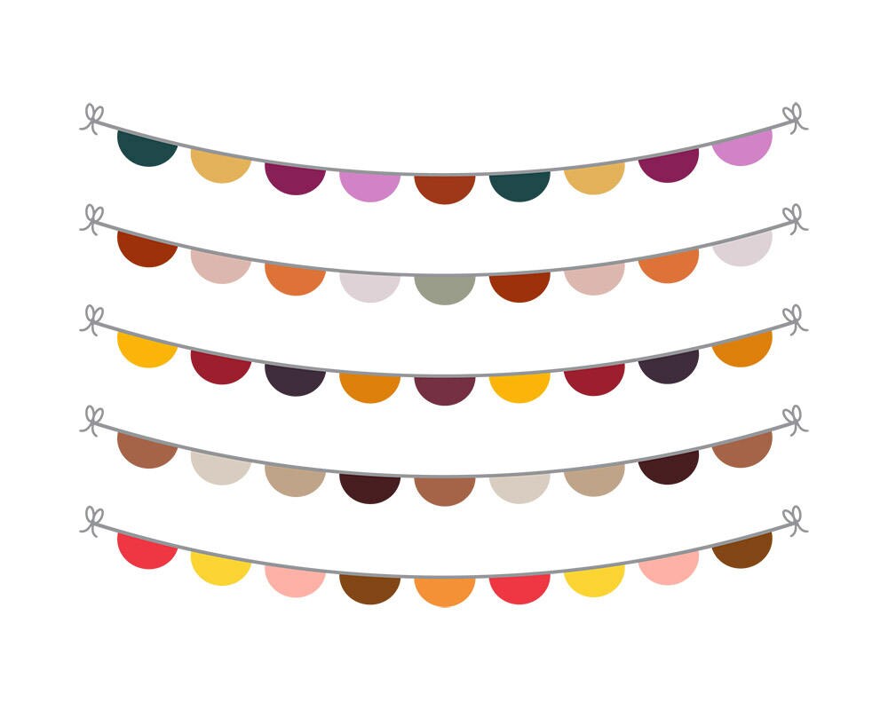 Fall Bunting Clipart, Bunting Banner Clipart, Autumn Bunting SVG ...