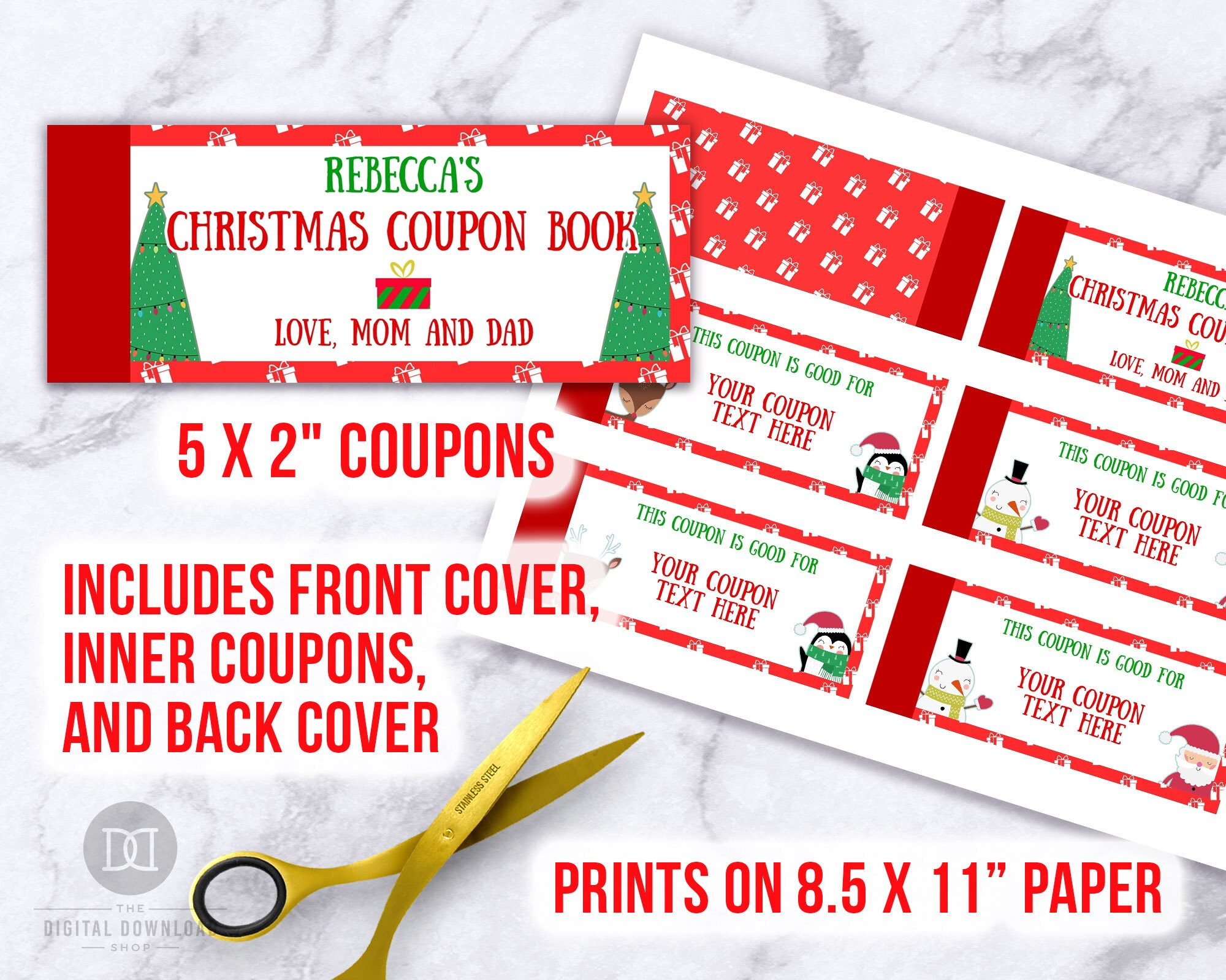 Kids Christmas Coupon Book Template Kids Coupon Book | Etsy
