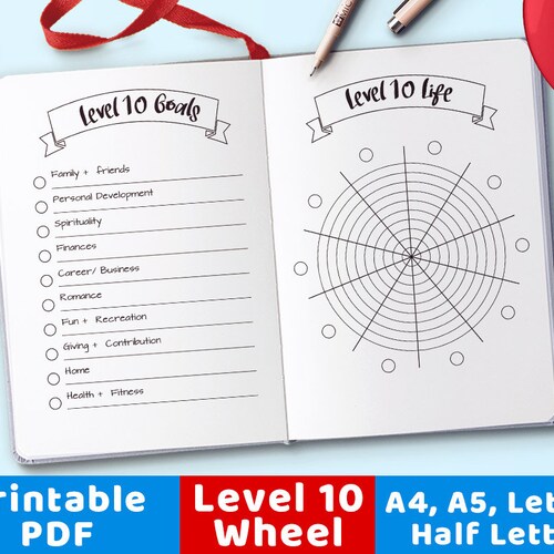 Level 10 Life Printable Wheel of Life Goal Planner Goal - Etsy