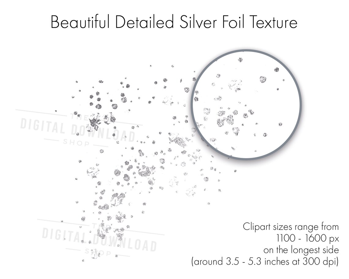 Silver Splatters Clipart Silver Digital Paint Splatter | Etsy
