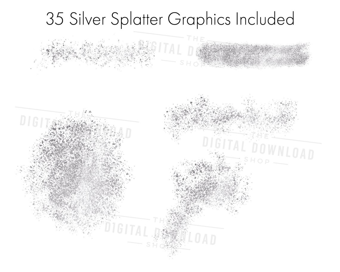 Metallic Paint Splatters Clipart Bundle Gold Splatter | Etsy