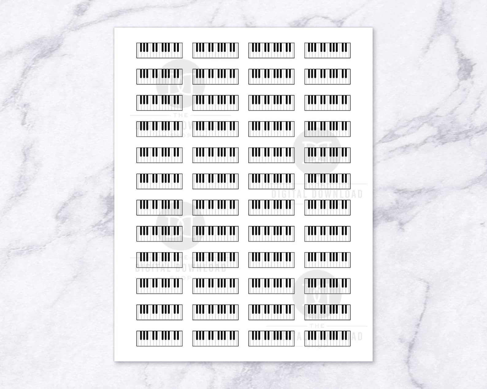 Piano Habit Tracker Planner Stickers, Printable Planner Stickers, Music ...