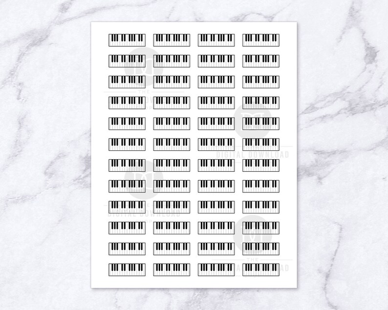 Piano Habit Tracker Planner Stickers, Printable Planner Stickers, Music ...