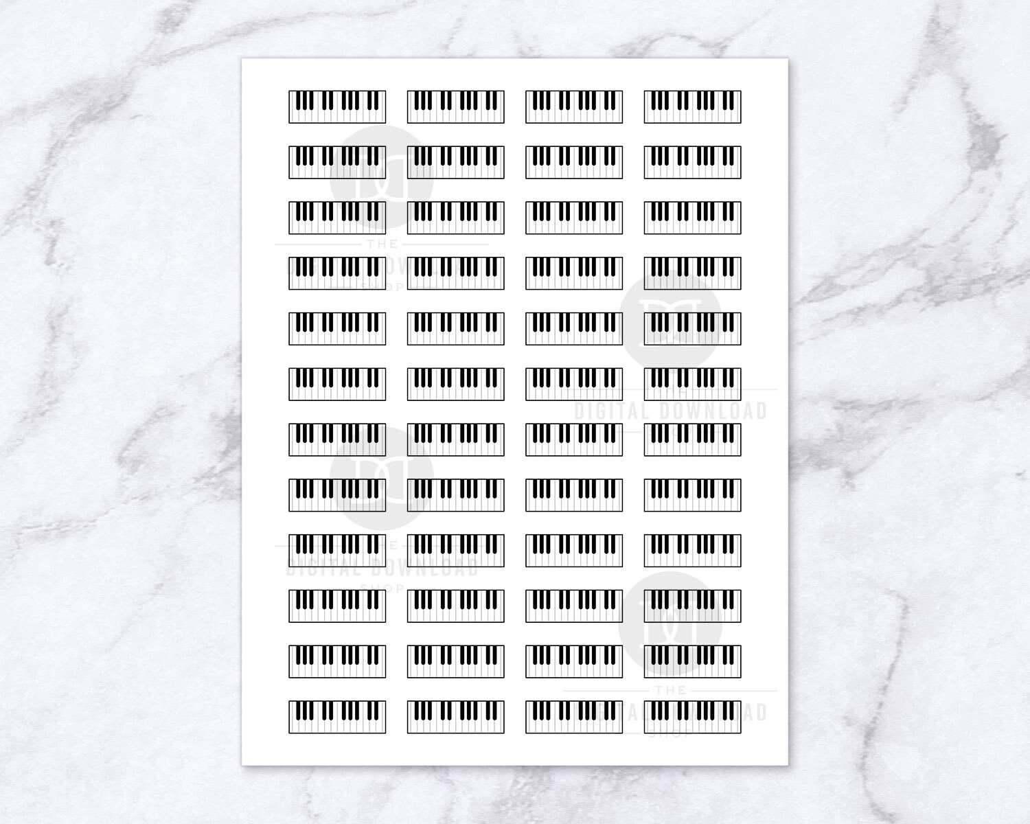 Piano Habit Tracker Planner Stickers, Printable Planner Stickers, Music ...