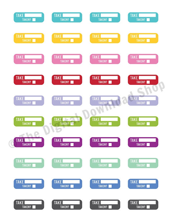 Take Medicine Reminder Stickers Take Vitamins Reminder | Etsy