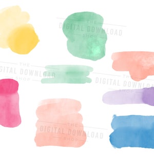 Watercolor Clipart, Watercolor Elements Clipart, Watercolor Shapes ...