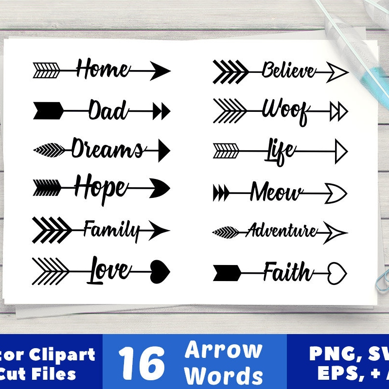 Arrow Words Svg - Etsy