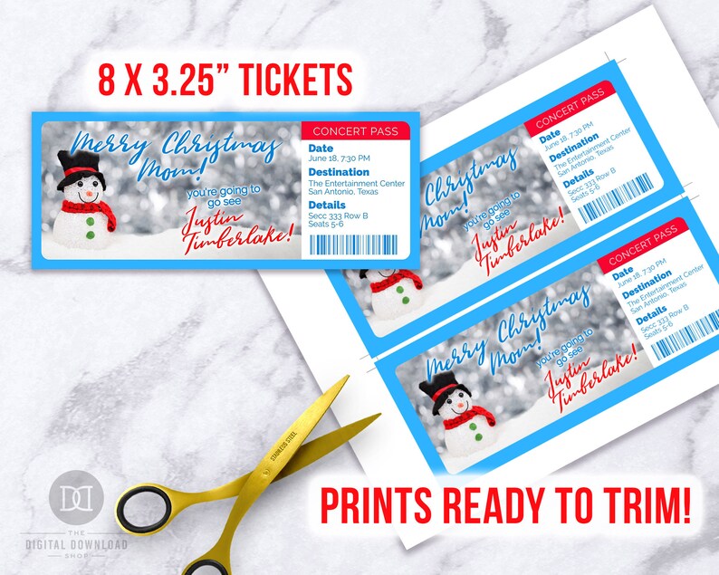 Snowman Event Ticket Template Printable Tickets Editable - Etsy
