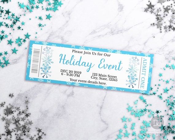 Templates Invitations & Announcements Winter Event Ticket Printable ...