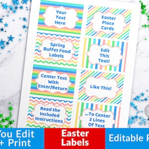 Easter Labels Printable, Editable Easter Tags, Customizable Easter Gift ...