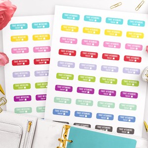 Take Medicine Reminder Stickers, Take Vitamins Reminder Stickers ...