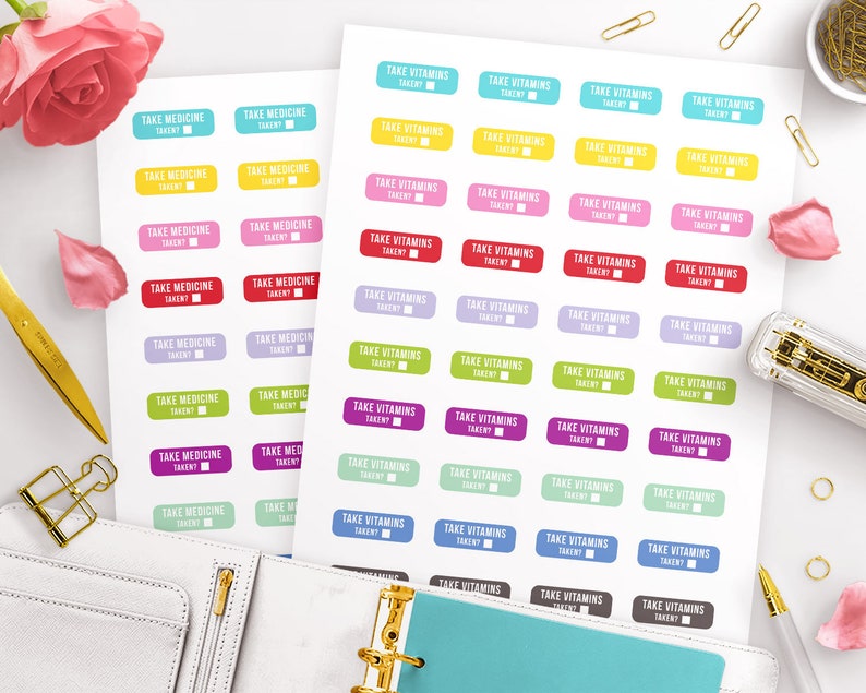 Take Medicine Reminder Stickers Take Vitamins Reminder - Etsy