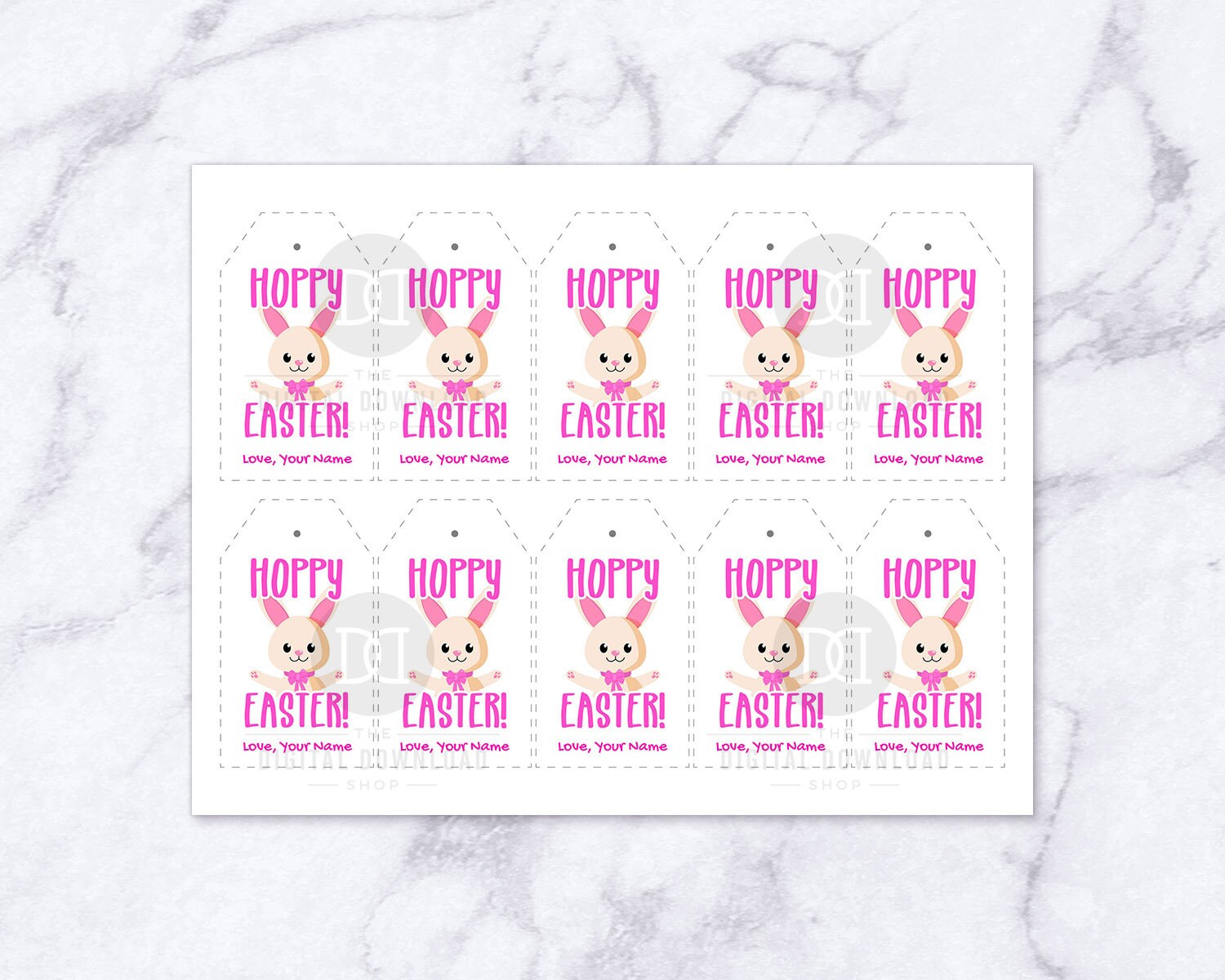 Hoppy Easter Tags Printable, Easter Tags Editable, Easter Bunny Tag ...