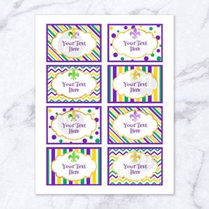 Mardi Gras Food Labels Printable, Mardi Gras Editable Food Tags, Mardi ...