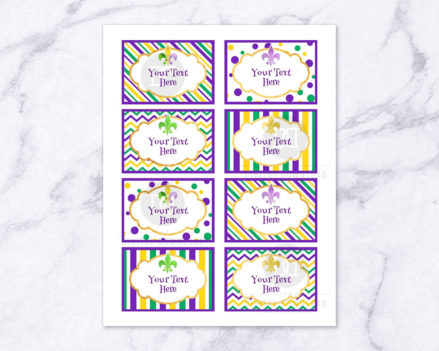 Mardi Gras Food Labels Printable Mardi Gras Editable Food - Etsy