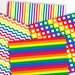 Rainbow Digital Papers Rainbow Patterns Seamless Birthday - Etsy