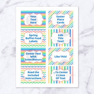 Easter Labels Printable, Editable Easter Tags, Customizable Easter Gift ...