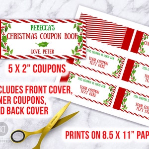 Christmas Coupon Book Editable, Printable Reward Coupons for Kids ...
