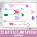 22 Watercolor Arrows Clipart, Tribal Arrow PNG, Watercolor Clipart ...
