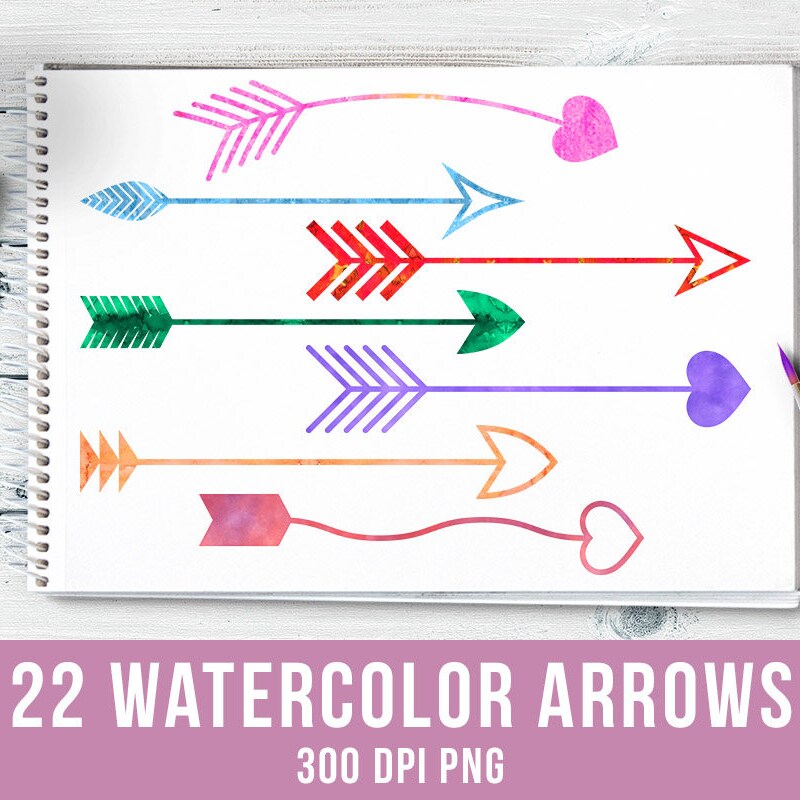 Arrow Watercolor - Etsy
