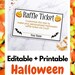 Halloween Raffle Ticket Template Editable, Printable Raffle Ticket ...