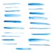20 Blue Watercolor Brush Strokes Clipart- Thin, Paint Strokes, Hand ...