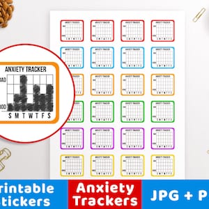 Anxiety Tracker Stickers, Mood Tracker, Bullet Journal Stickers ...