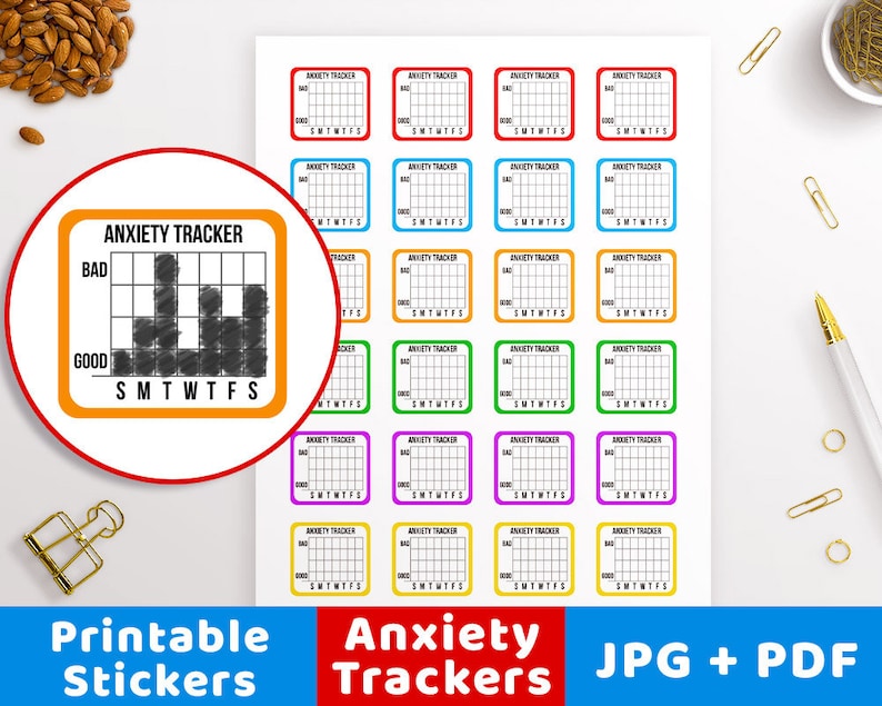 Anxiety Tracker Stickers Mood Tracker Bullet Journal | Etsy