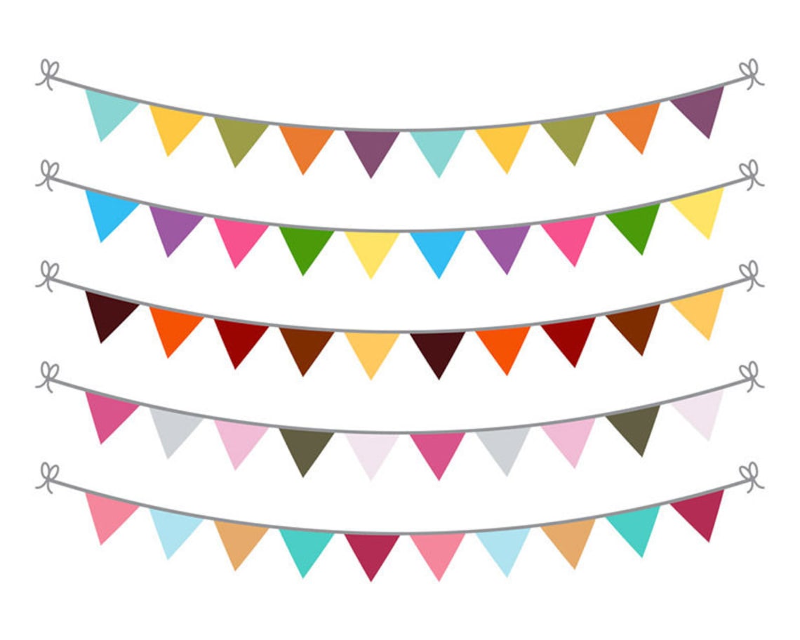 Bunting Clipart Bunting Banner Clipart Bunting Flag Clipart - Etsy