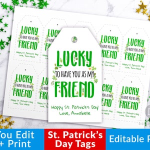 Printable St. Patrick's Day Tag Lucky to Have You as My | Etsy