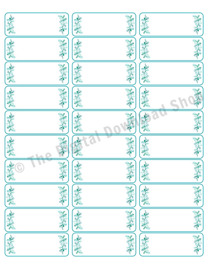 Printable Kitchen Labels Watercolor Rectangle Label - Etsy