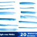 20 Blue Watercolor Brush Strokes Clipart- Thin, Paint Strokes, Hand ...
