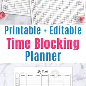 Editable Time Blocking Planner Printable, Weekly Planner Editable, Time ...