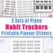 Piano Habit Tracker Planner Stickers, Printable Planner Stickers, Music ...