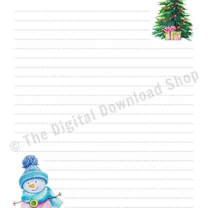 3 Christmas Stationery Printables, Christmas Stationary Paper Digital ...