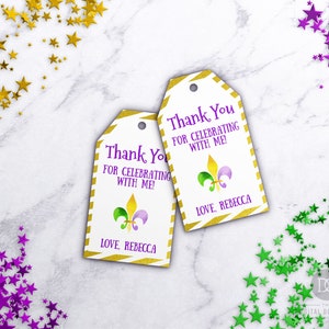 Mardi Gras Tags Printable Editable Mardi Gras Favor Tags | Etsy