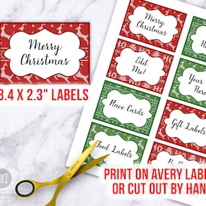 Ugly Sweater Christmas Labels Template Printable Editable - Etsy