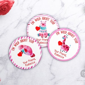 Valentines Day Labels Printable, Wild About You Valentines Stickers ...