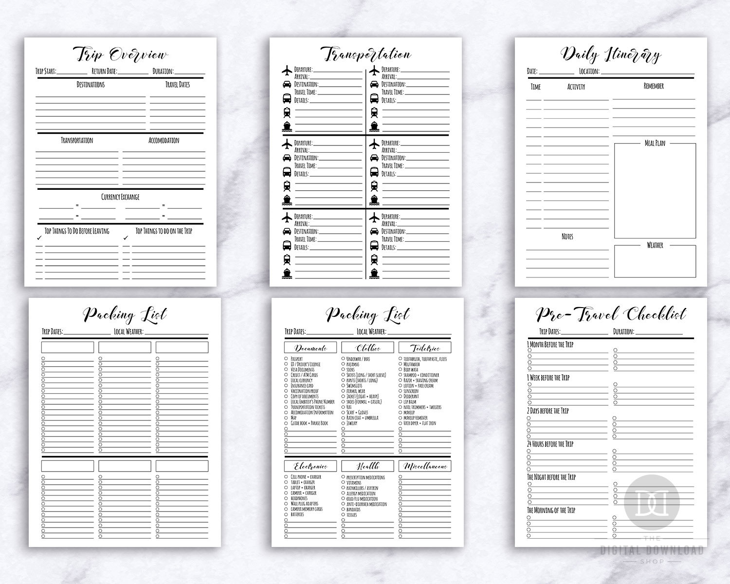 Travel Planner Printable Vacation Planner Trip Planner | Etsy