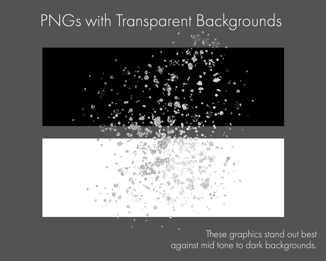 Silver Splatters Clipart Silver Digital Paint Splatter | Etsy