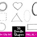 36 Doodle Clipart Shapes, Sketch Clipart, Basic Shapes Clipart, Heart ...