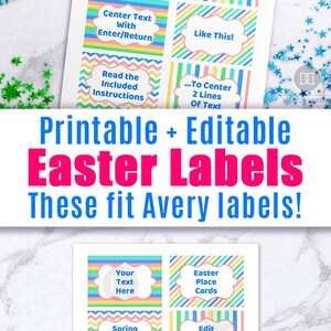 Easter Labels Printable, Editable Easter Tags, Customizable Easter Gift ...