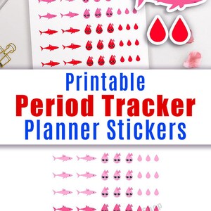 Period Tracker Planner Stickers, Printable Planner Stickers, Menstrual ...