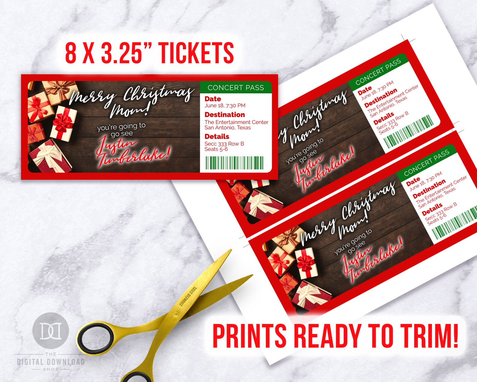 Christmas Event Ticket Template Printable Christmas Vacation - Etsy