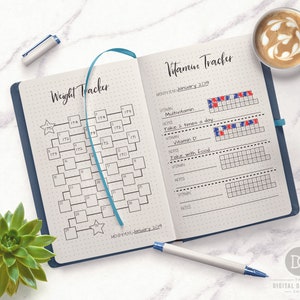 Bullet Journal Health and Fitness Planner Printable Bundle, Weight Loss ...