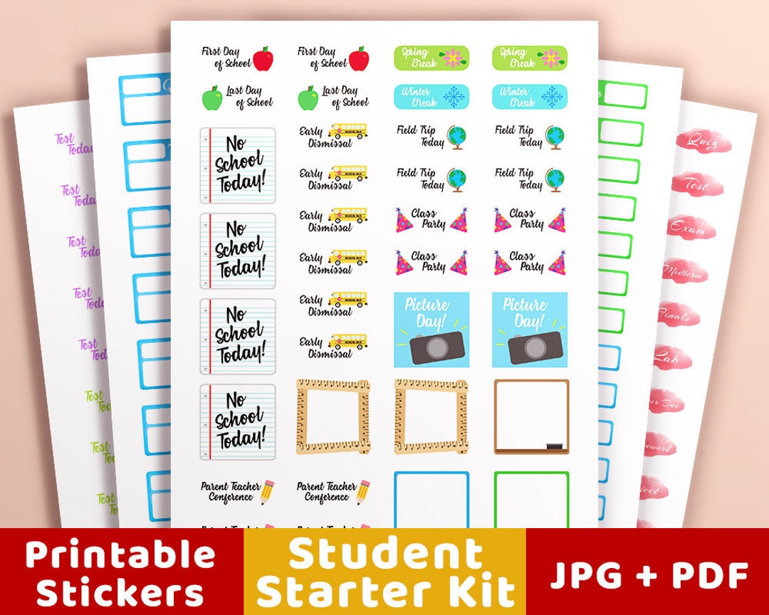 Planner Starter Kit- Student Stickers, Bullet Journal Stickers ...